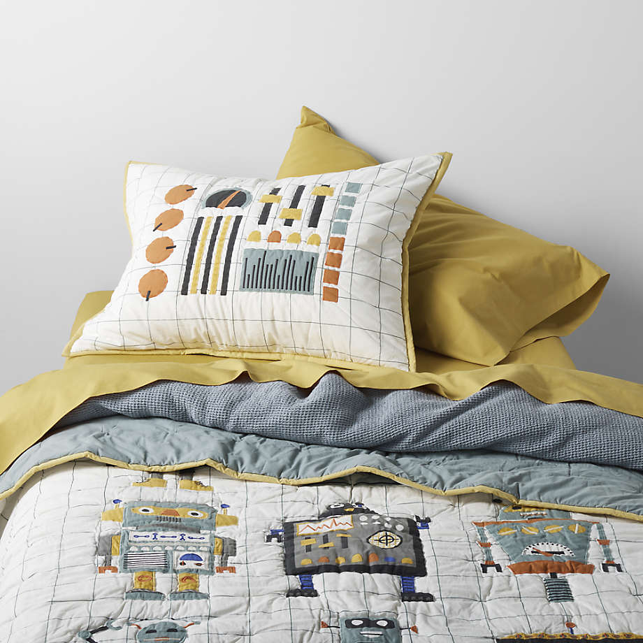 Modern Robot Organic Cotton Kids Twin Quilt + Reviews | Crate & Kids