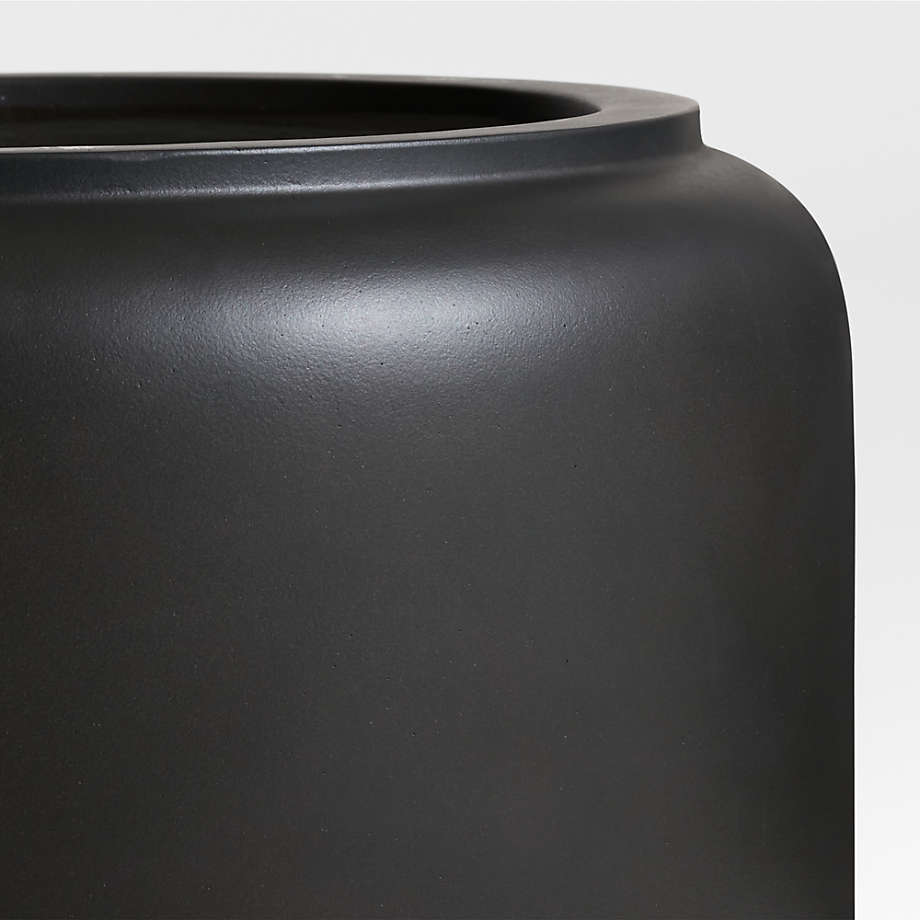 Modern Crock Black Planters | Crate & Barrel