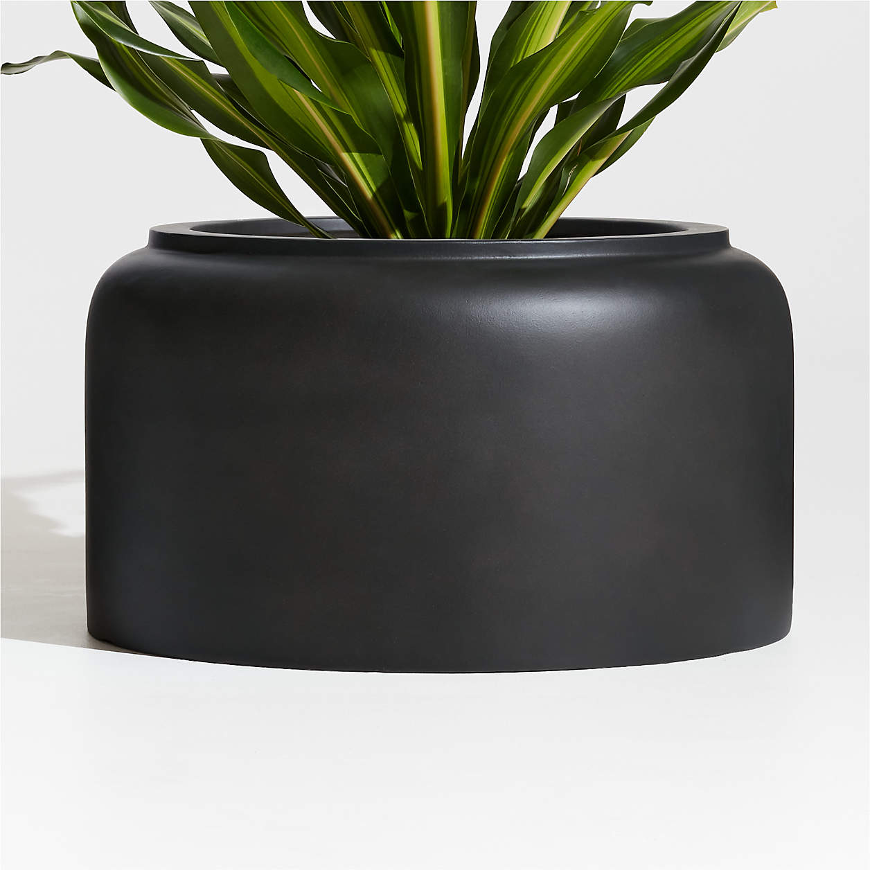 Modern Crock Black Planters | Crate & Barrel