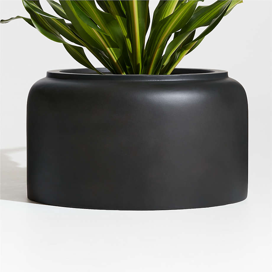 Modern Crock Black Planters | Crate & Barrel Canada