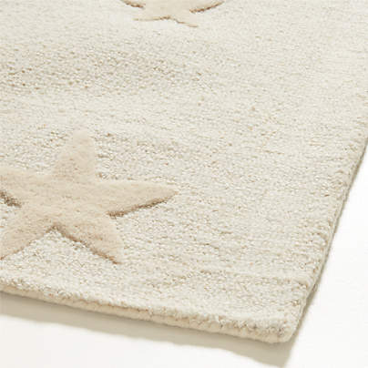 Modern Star Wool Pampas Ivory Kids Area Rug 8x10 | Crate & Kids