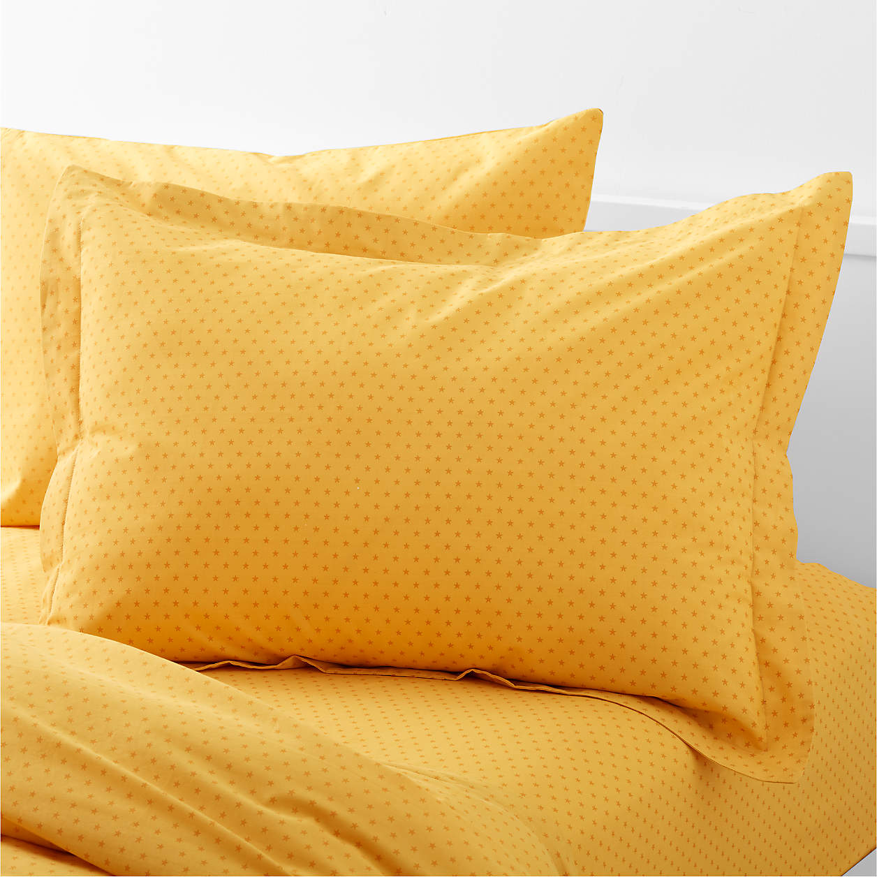 Modern Star Kids Organic Brushed Cotton Yellow Sham | Crate & Kids