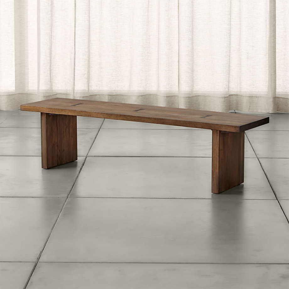 Monarch Shiitake 65" Solid Walnut Bench | Crate & Barrel