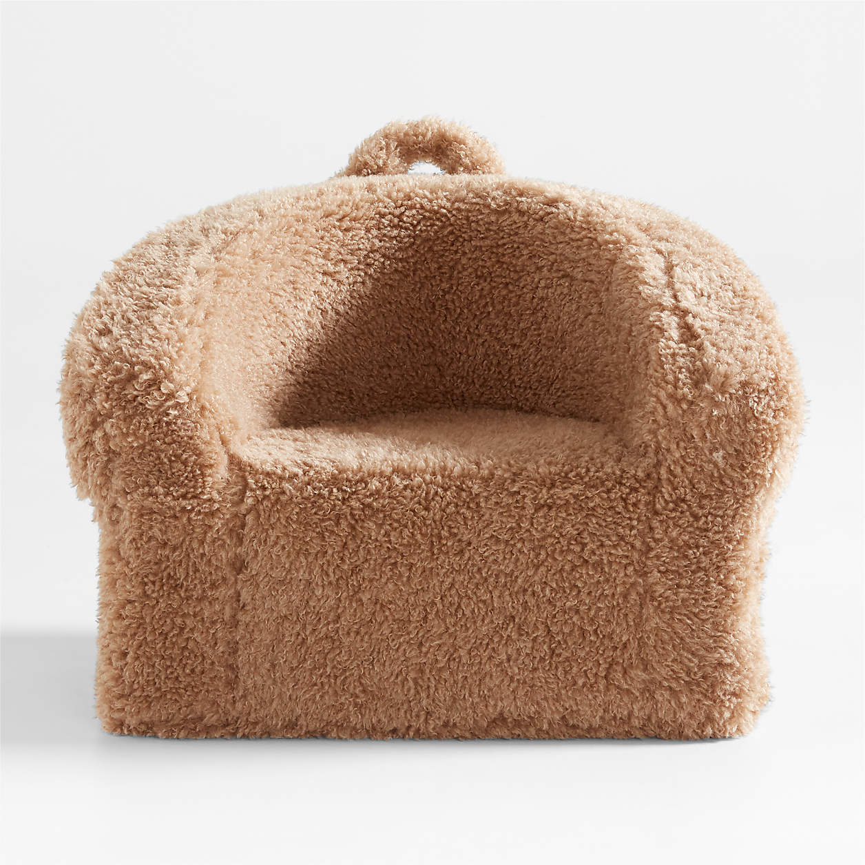 Large Sesame Brown Mongolian Faux Fur Kids Lounge Barrel Chair Cover ...