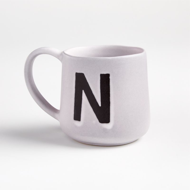 "N" Monogrammed Mug | Crate & Barrel Canada