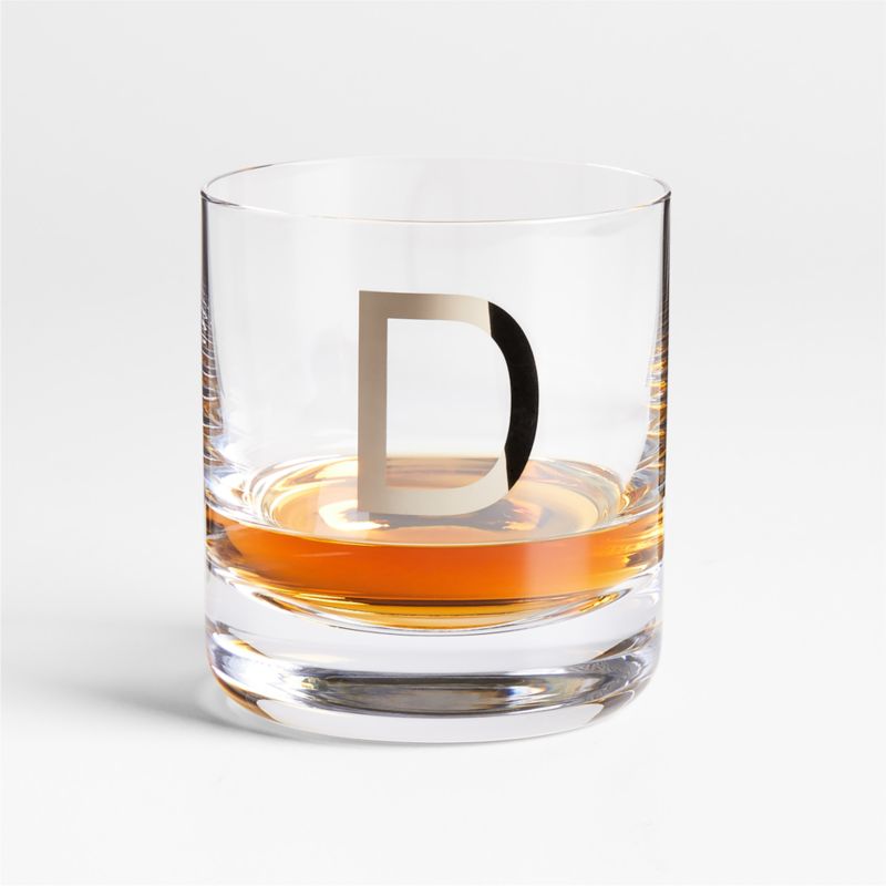 "D" Monogrammed Double Old-Fashioned Glass + Reviews | Crate & Barrel