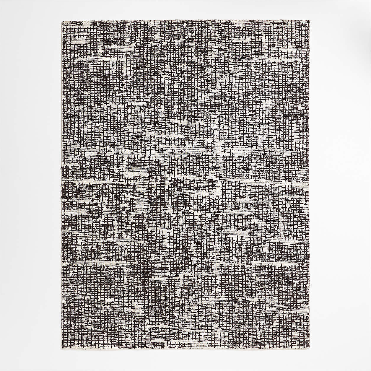 Montauban Wool Blend Grid Black and Espresso Brown Area Rug 6'x9 ...