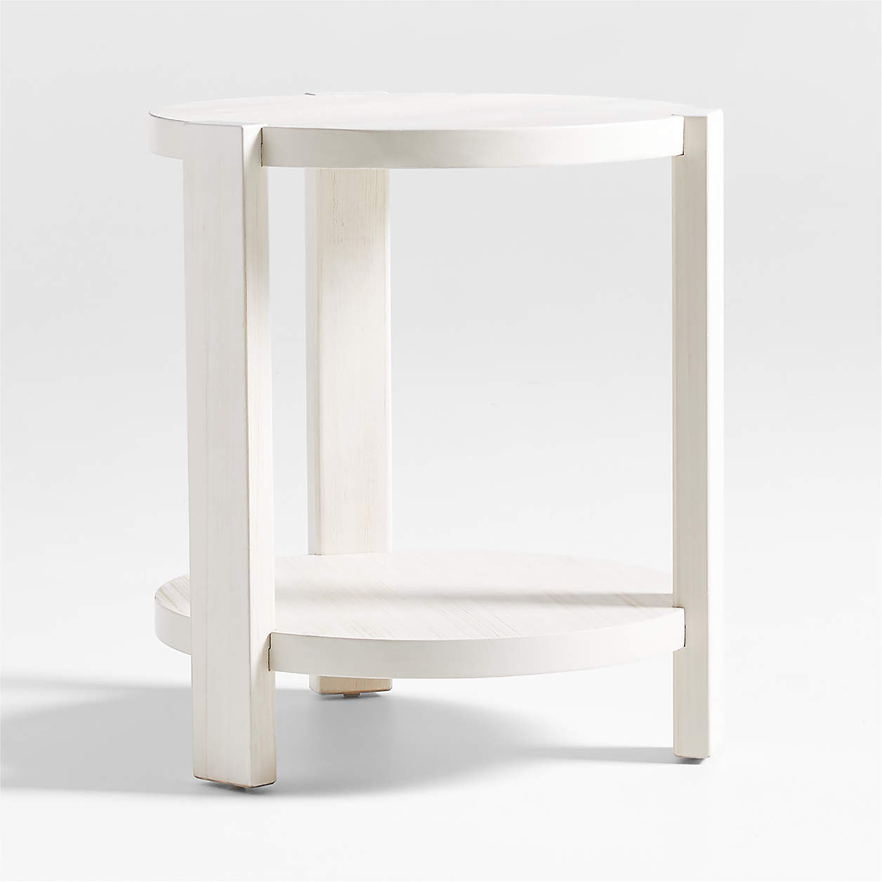 Montauk White Wood Round Nursery Side Table by Leanne Ford | Crate & Kids