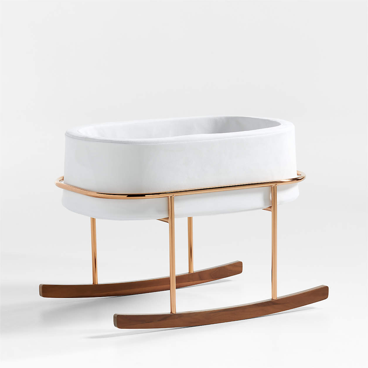 Monte Rockwell White Wood Bedside Baby Bassinet + Reviews | Crate & Kids