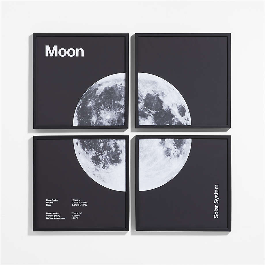 Moon 4-Piece Framed Wall Art Print | Crate & Kids