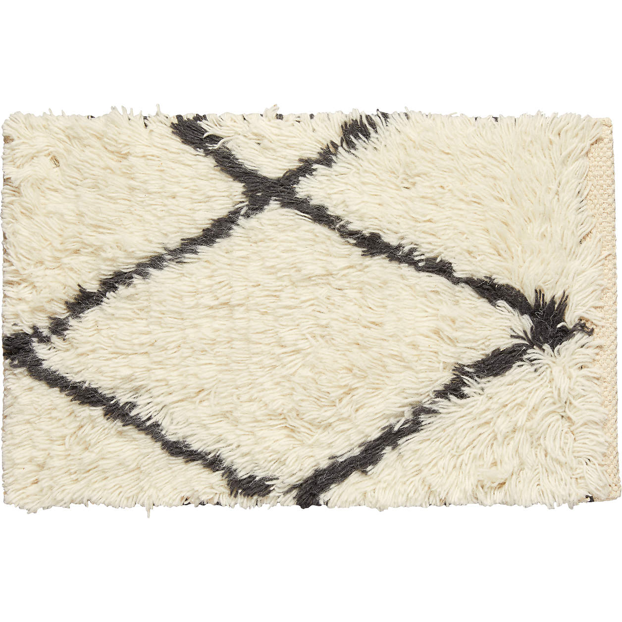 Moroccan Arlequin Diamond Wool Charcoal Kids Area Rug Swatch | Crate & Kids