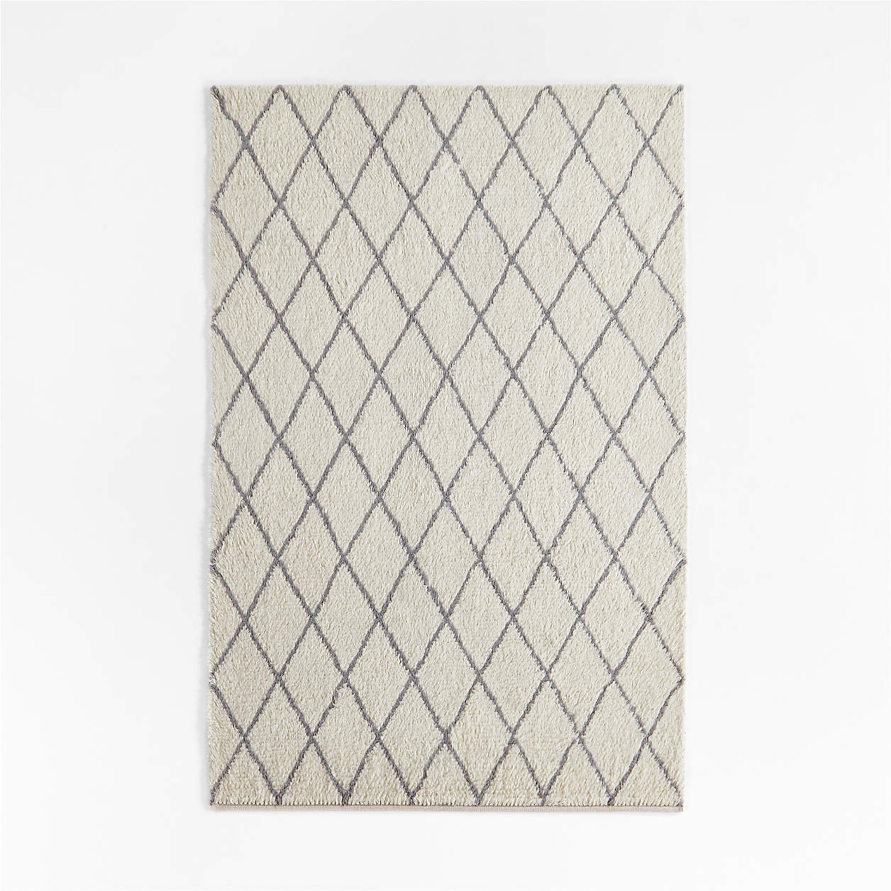 Moroccan Arlequin Diamond Wool Light Grey Kids Area Rug 8x10 | Crate & Kids