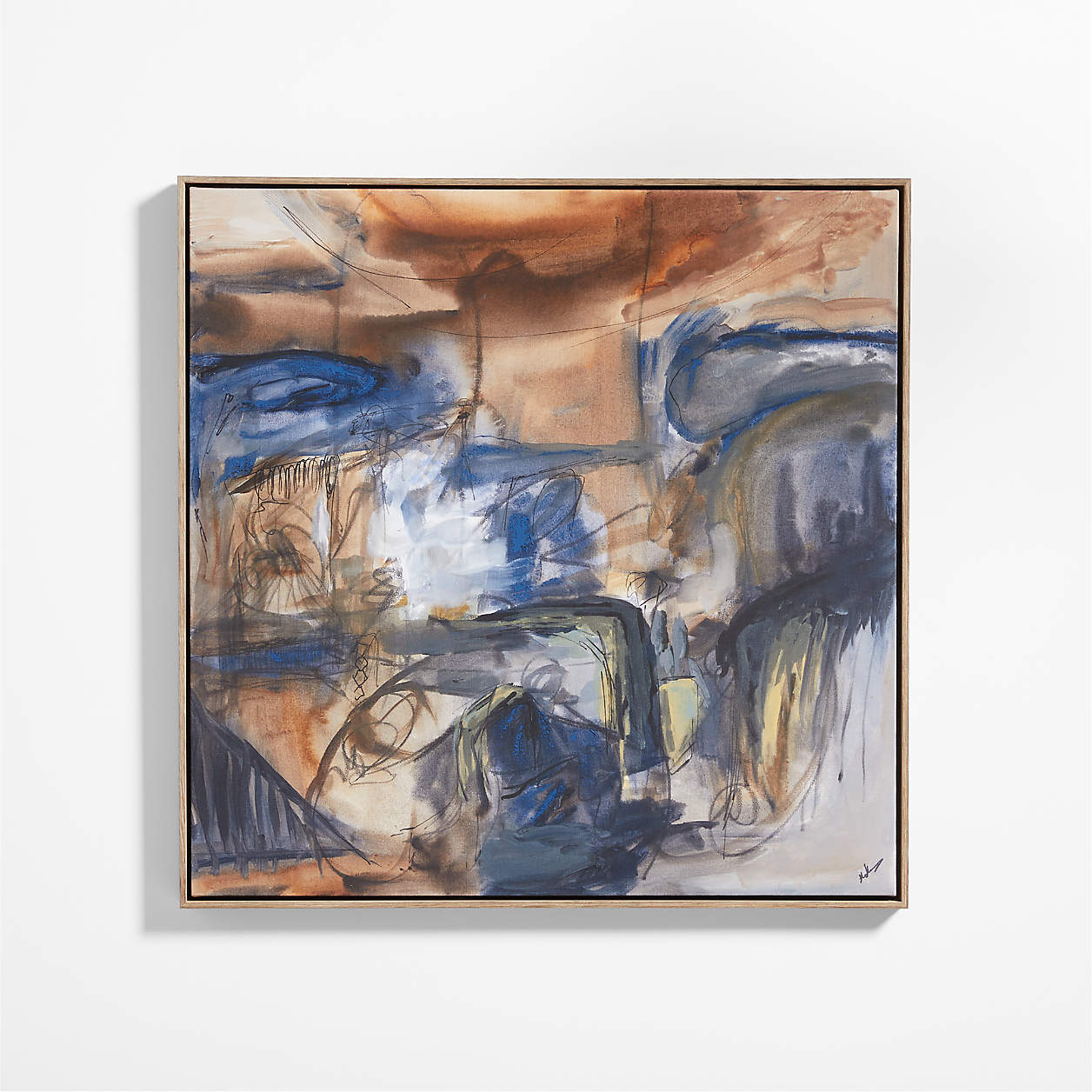 "Mudhuts" Framed Orange 36"x36" Wall Art Print by Huda Hashim | Crate ...