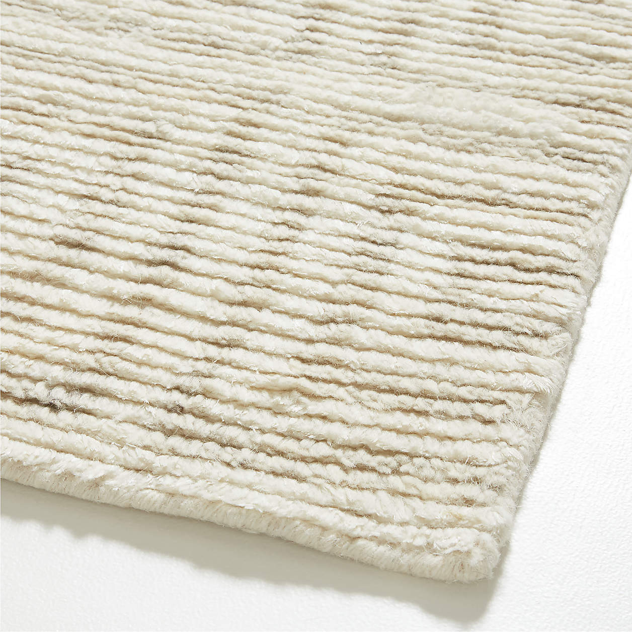 Mykonos Wool-Blend Hand-Knotted Ivory Rug Swatch 12"x18" | Crate & Barrel