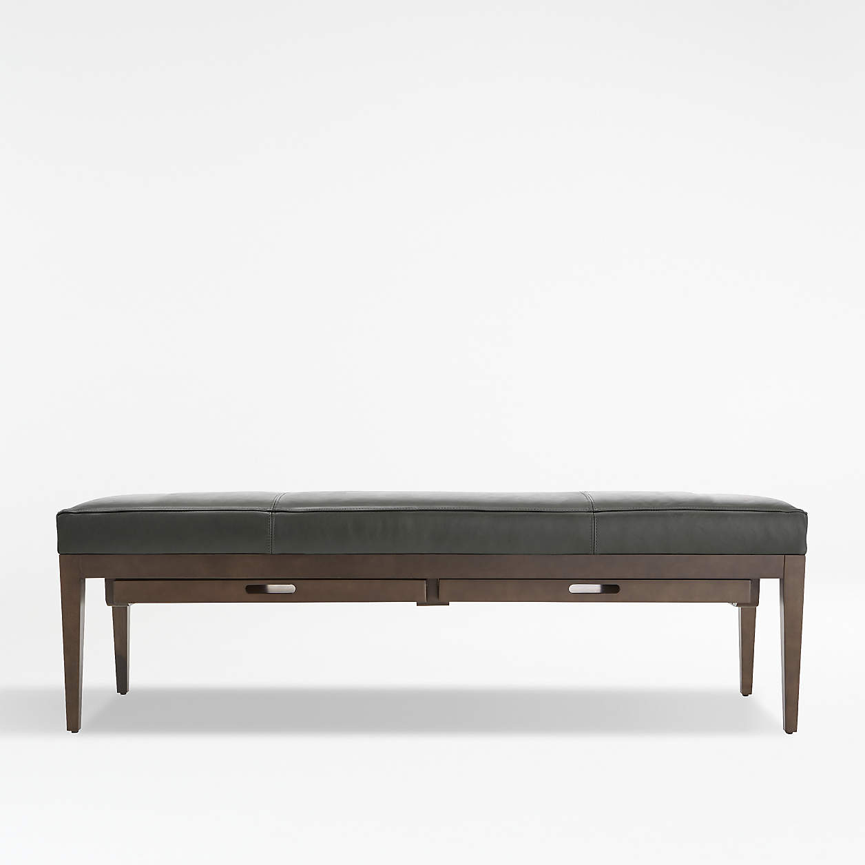 Nash Leather Large Bench with Tray | Crate & Barrel