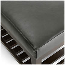 Nash Leather Small Bench with Slats + Reviews | Crate & Barrel