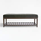 Nash Leather Small Tufted Bench with Slats + Reviews | Crate & Barrel