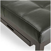 Nash Leather Small Tufted Bench with Tray + Reviews | Crate & Barrel