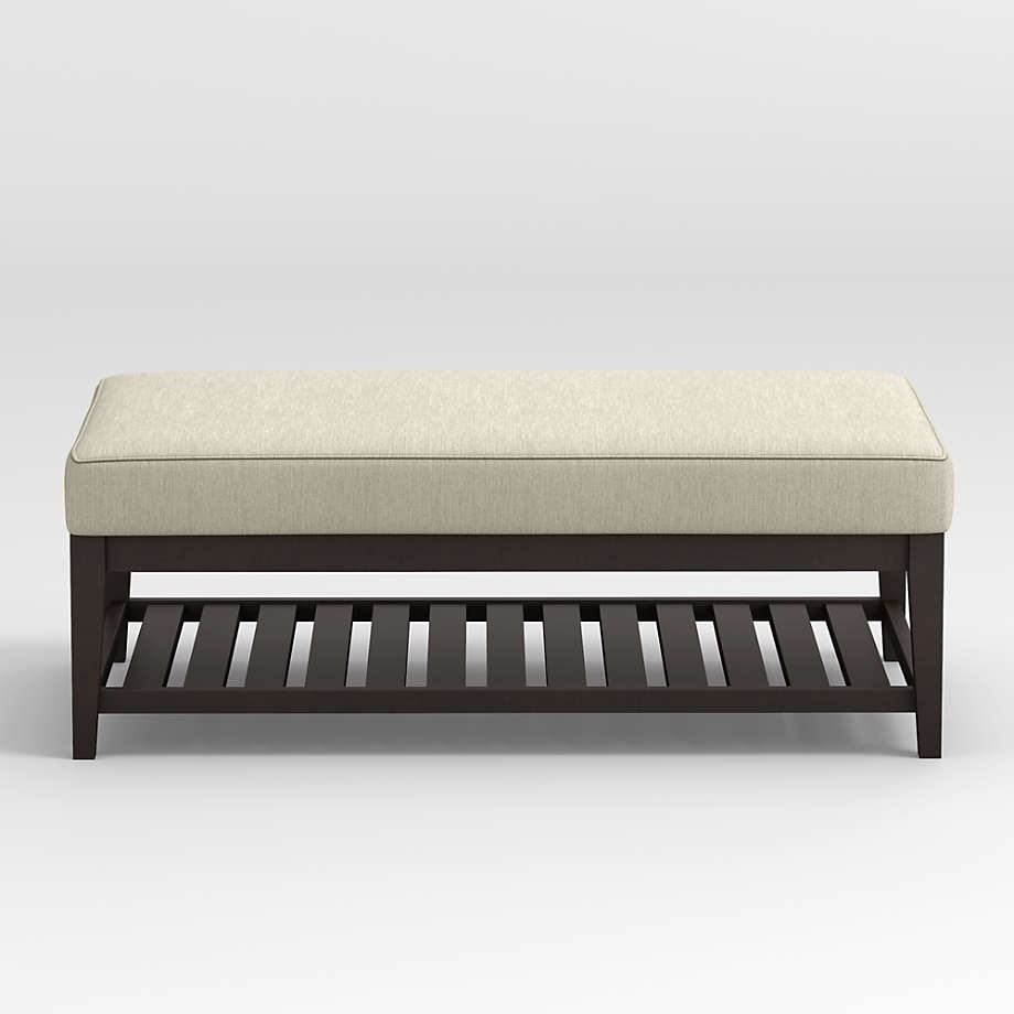 Nash Rectangular Ottoman with Slats | Crate & Barrel