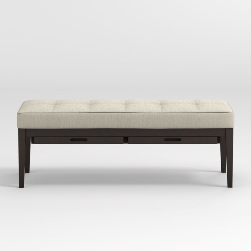 Nash Small Tufted Bench with Tray | Crate & Barrel