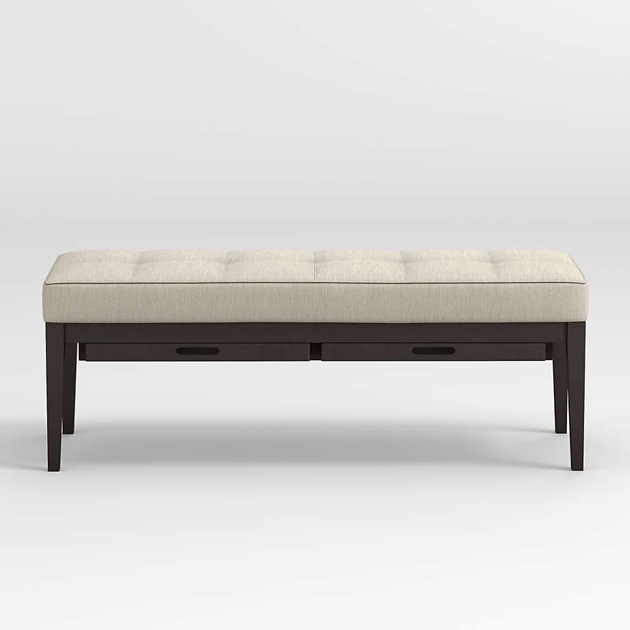 Nash Small Tufted Bench with Tray | Crate & Barrel