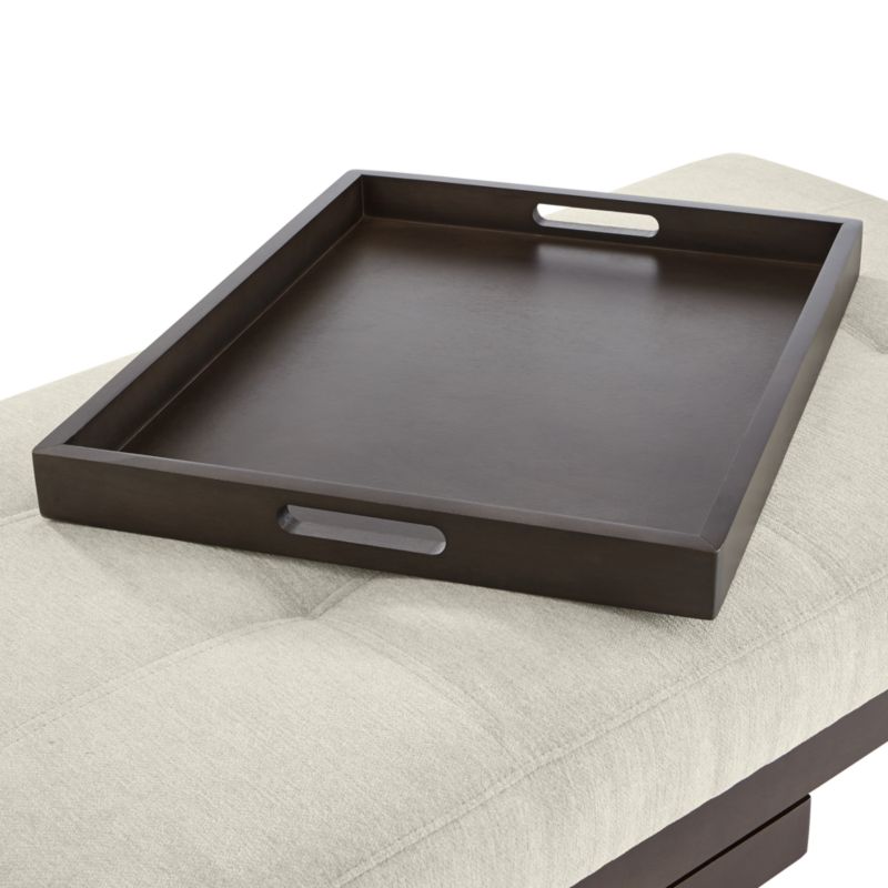 Nash Rectangular Tufted Ottoman with Tray | Crate & Barrel