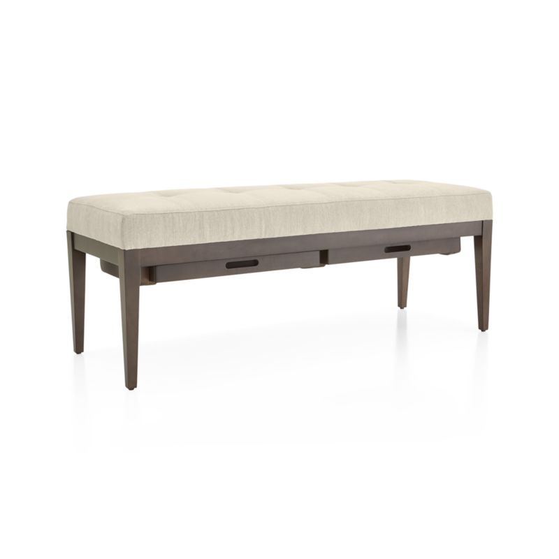 Nash Small Tufted Bench with Tray | Crate & Barrel