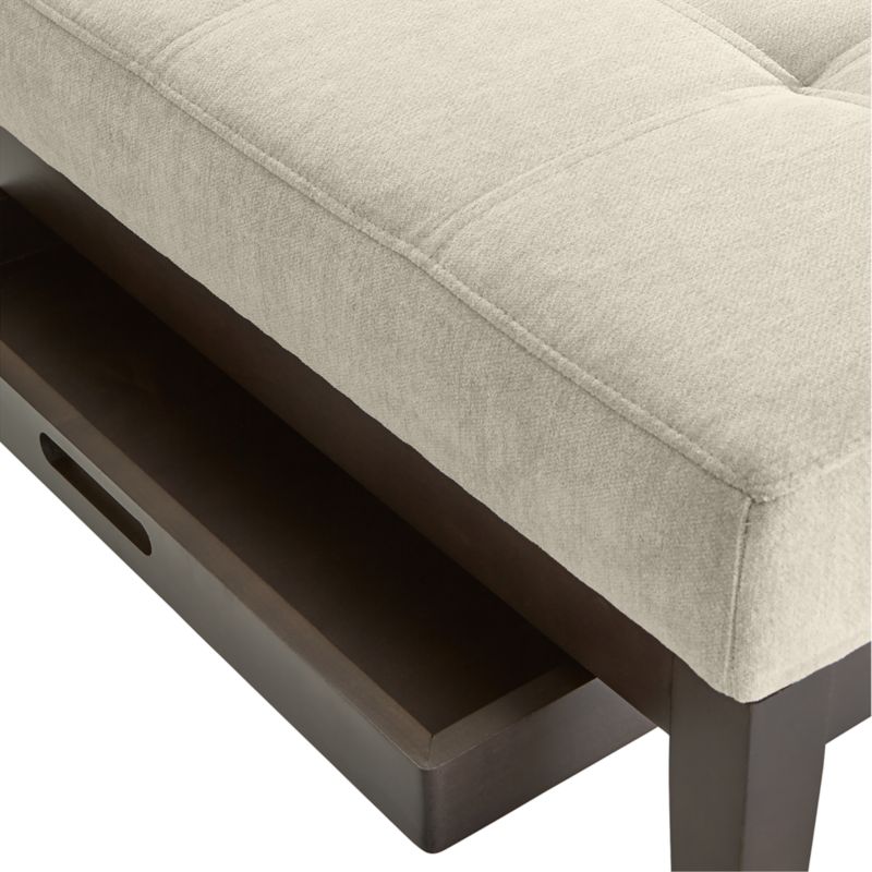 Nash Small Tufted Bench with Tray | Crate & Barrel