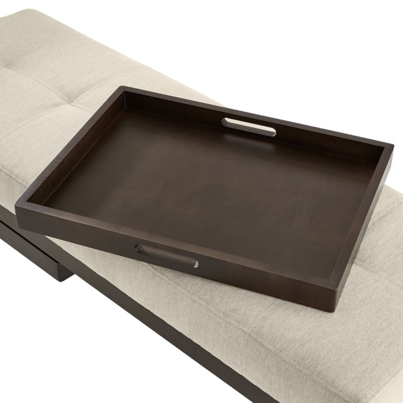 Nash Small Tufted Bench with Tray | Crate & Barrel