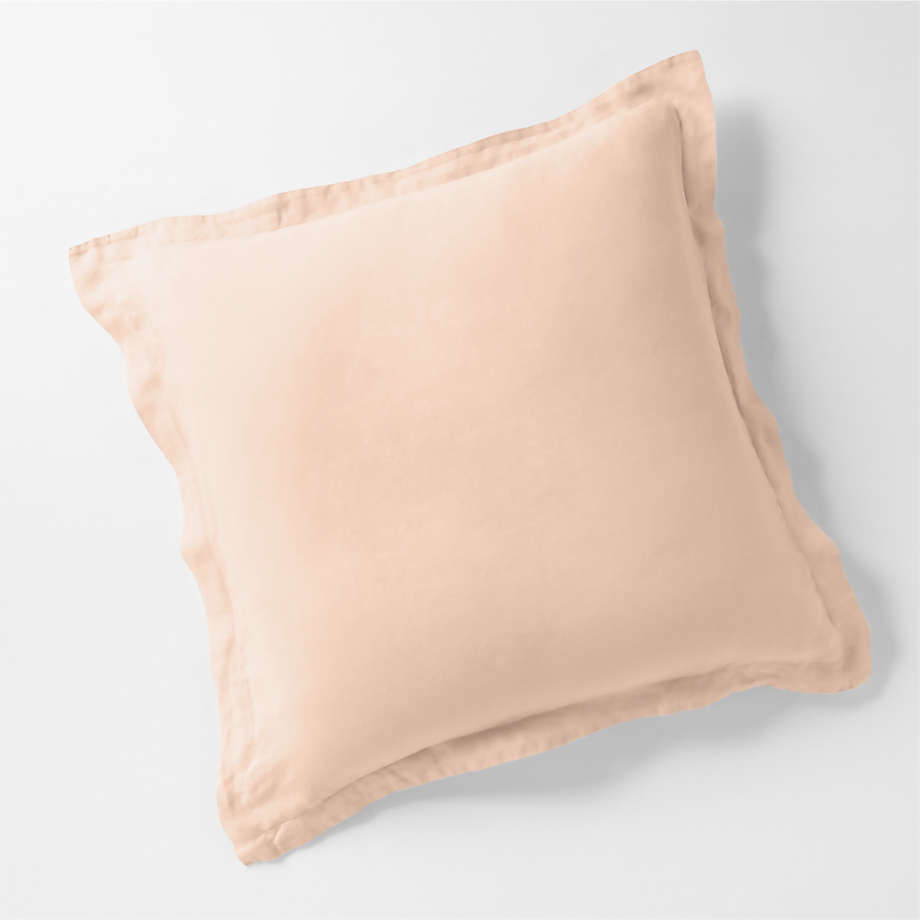 Natural Hemp Fiber Elegant Pink Euro Sham Pillow + Reviews | Crate & Barrel