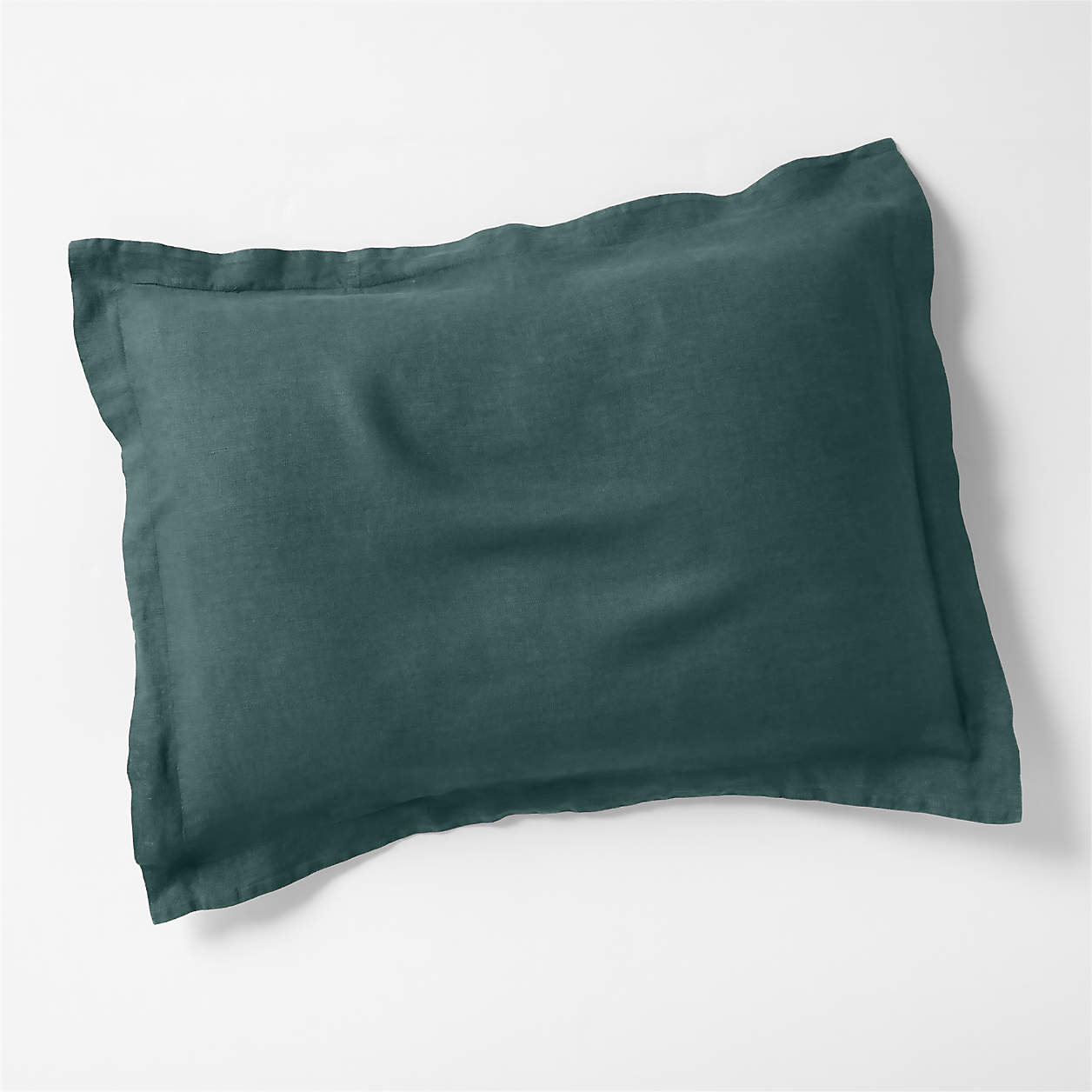 Natural Hemp Fiber Sea Green Standard Pillow Sham | Crate & Barrel
