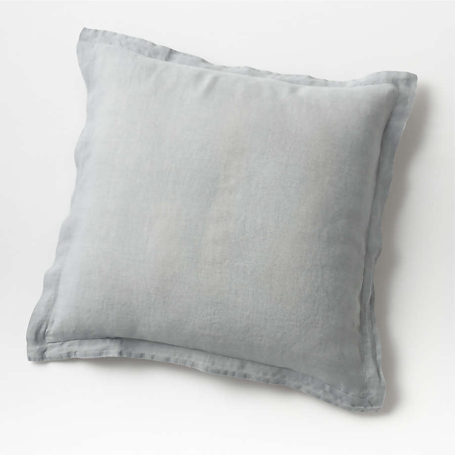 Pewter Grey Natural Hemp Euro Sham + Reviews | Crate & Barrel