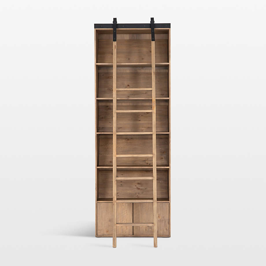 Natasha Solid Pine Wood Bookcase with Ladder Set | Crate & Barrel Canada