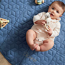 Fold and Go Navy Portable Baby Mat Tummy Time Toy | Crate & Kids
