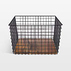 NeatMethod Large Black Metal Grid Storage Basket + Reviews | Crate & Barrel