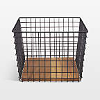 NeatMethod Medium Black Metal Grid Storage Basket | Crate & Barrel