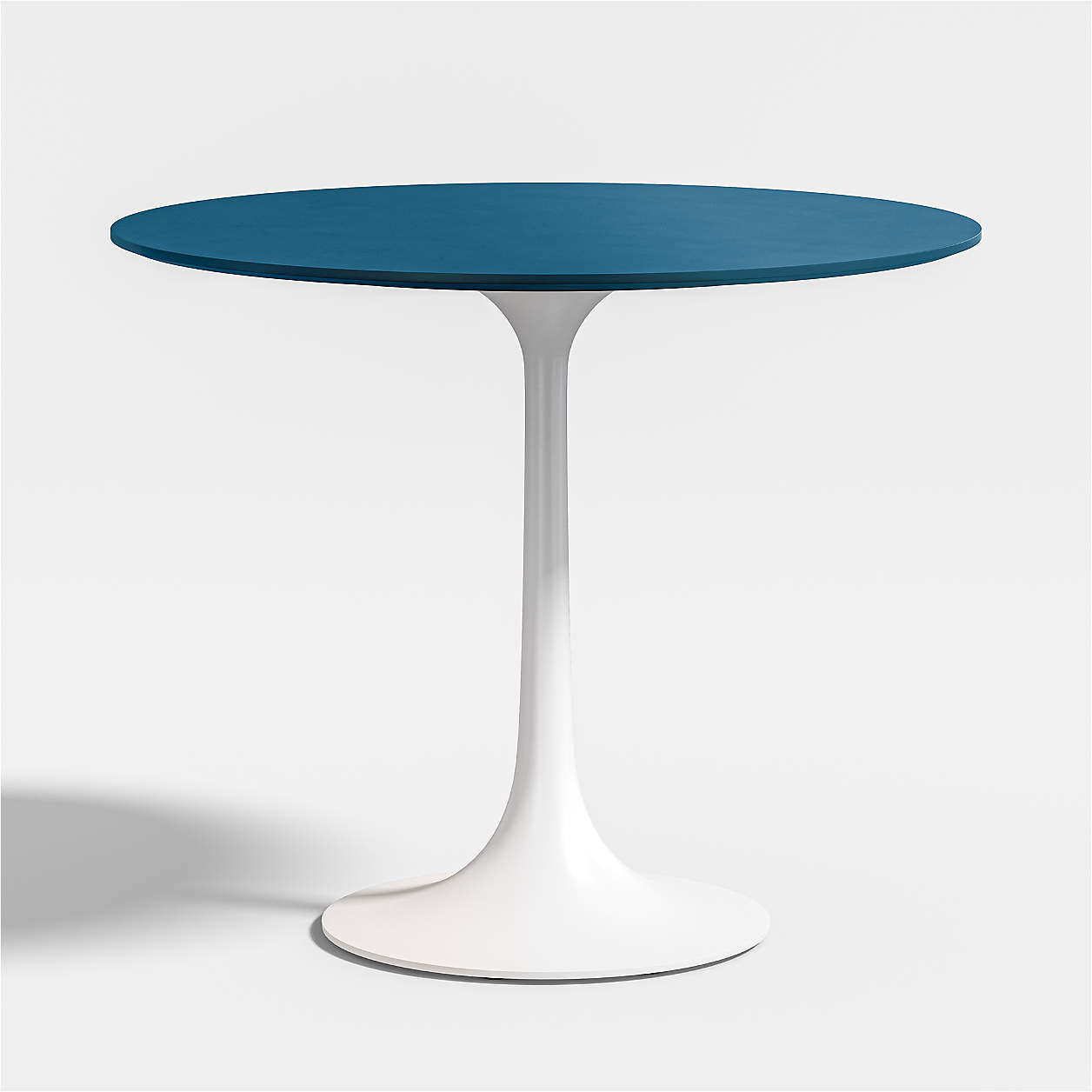 Nero 36" Blue Lacquer Dining Table with White Base + Reviews | Crate ...