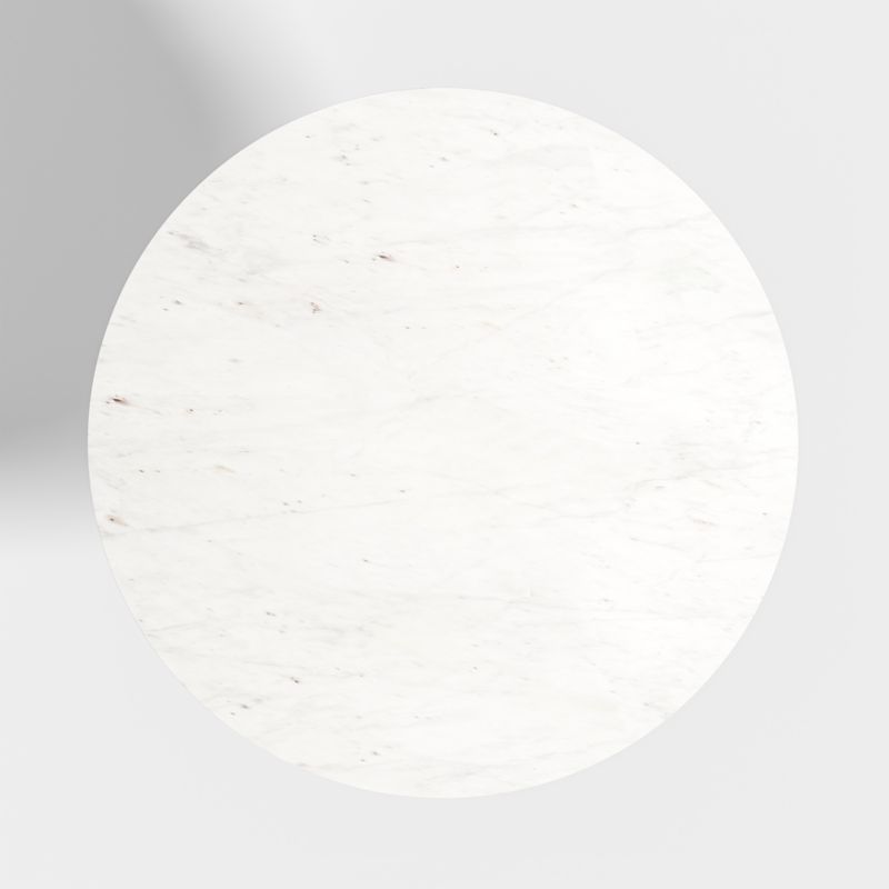 Nero White Marble Dining Table with White Base | Crate & Barrel