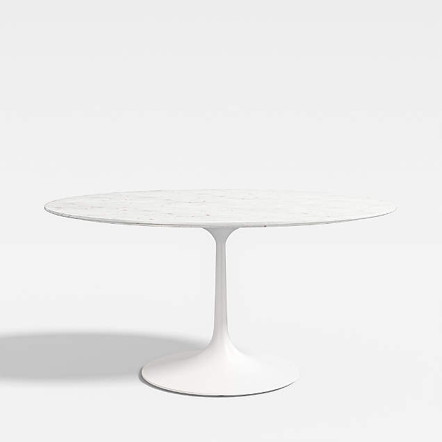 Damen 48" White Marble Top Dining Table + Reviews | Crate & Barrel