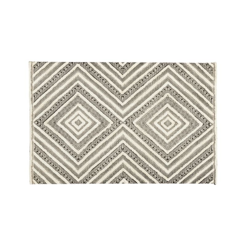 Neutral Diamond Hand-Woven Geometric Rug 5x8 + Reviews | Crate & Kids