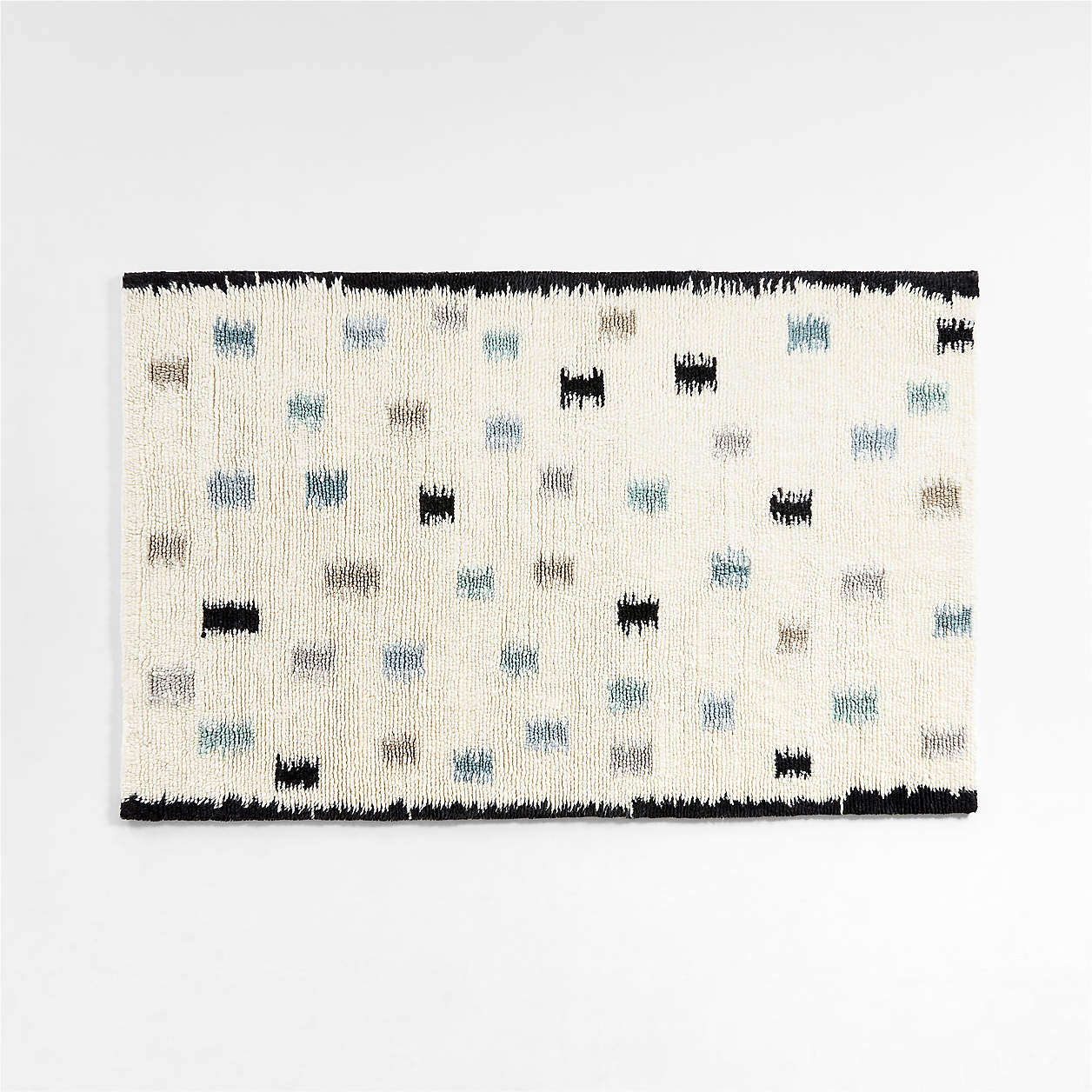 Neutral Scattered Checks Washable Wool Shag Kids Rug 4x6 + Reviews ...