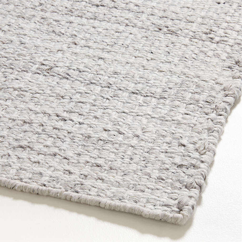 Niseko Performance Handwoven Silver Grey Rug Swatch 12"x18" | Crate ...