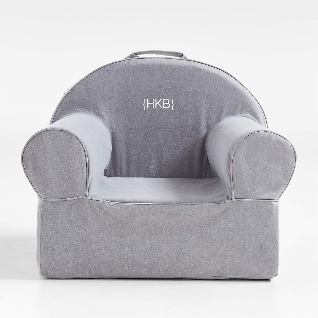 Large Pewter Grey Kids Lounge Nod Chair + Reviews | Crate & Kids