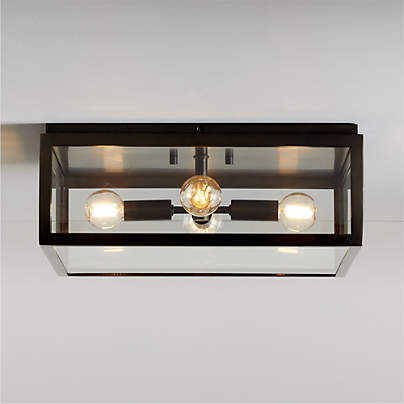 Nolan Square Black Glass Pendant Light + Reviews | Crate & Barrel