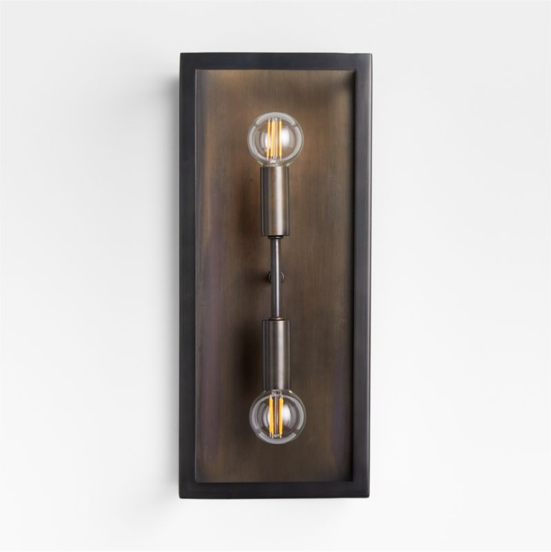 Nolan Black Rectangular 2-Bathroom Vanity Light Wall Sconce | Crate ...