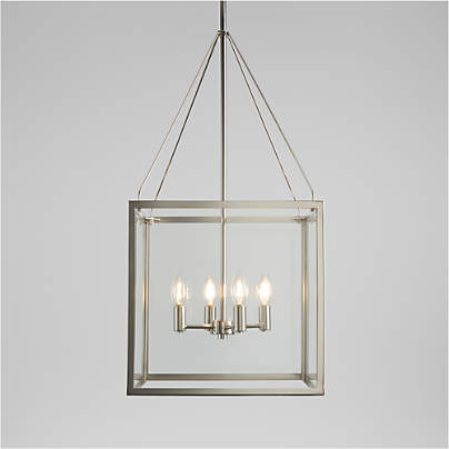 Nolan Square Black Glass Pendant Light + Reviews | Crate & Barrel