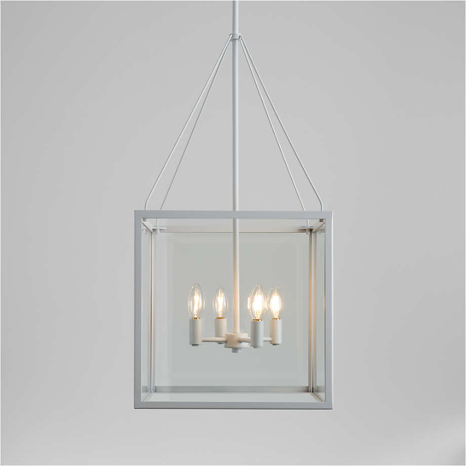 Nolan Square White Glass Pendant Light + Reviews | Crate & Barrel