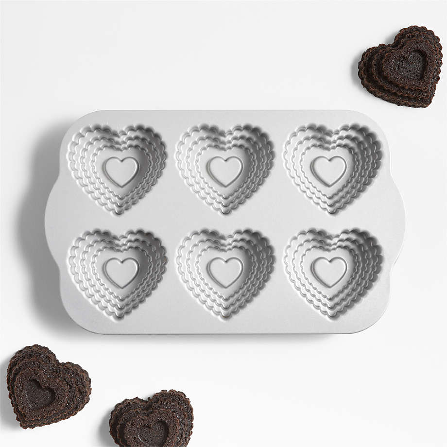 Nordic Ware Tiered Heart Cakelet Pan | Crate & Barrel