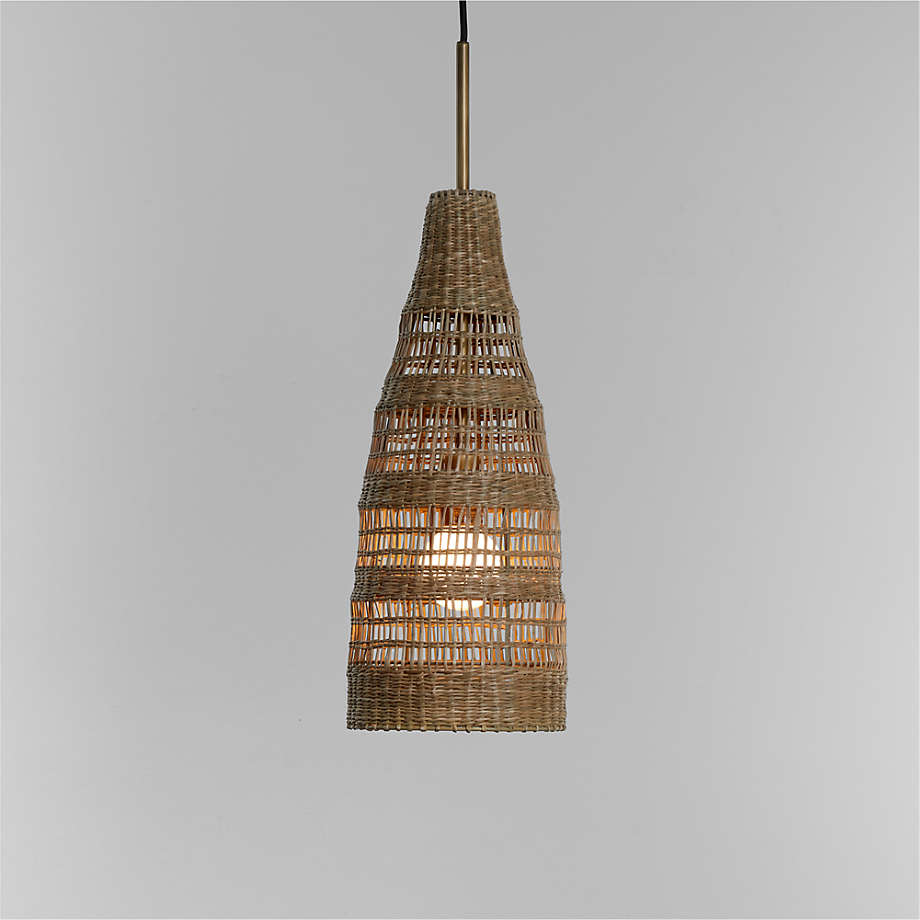 Nossa Small Natural Woven Pendant Light + Reviews | Crate & Barrel