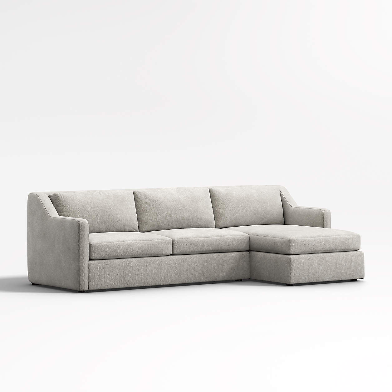 Notch 2-Piece Right-Arm Chaise Sectional Sofa + Reviews | Crate & Barrel